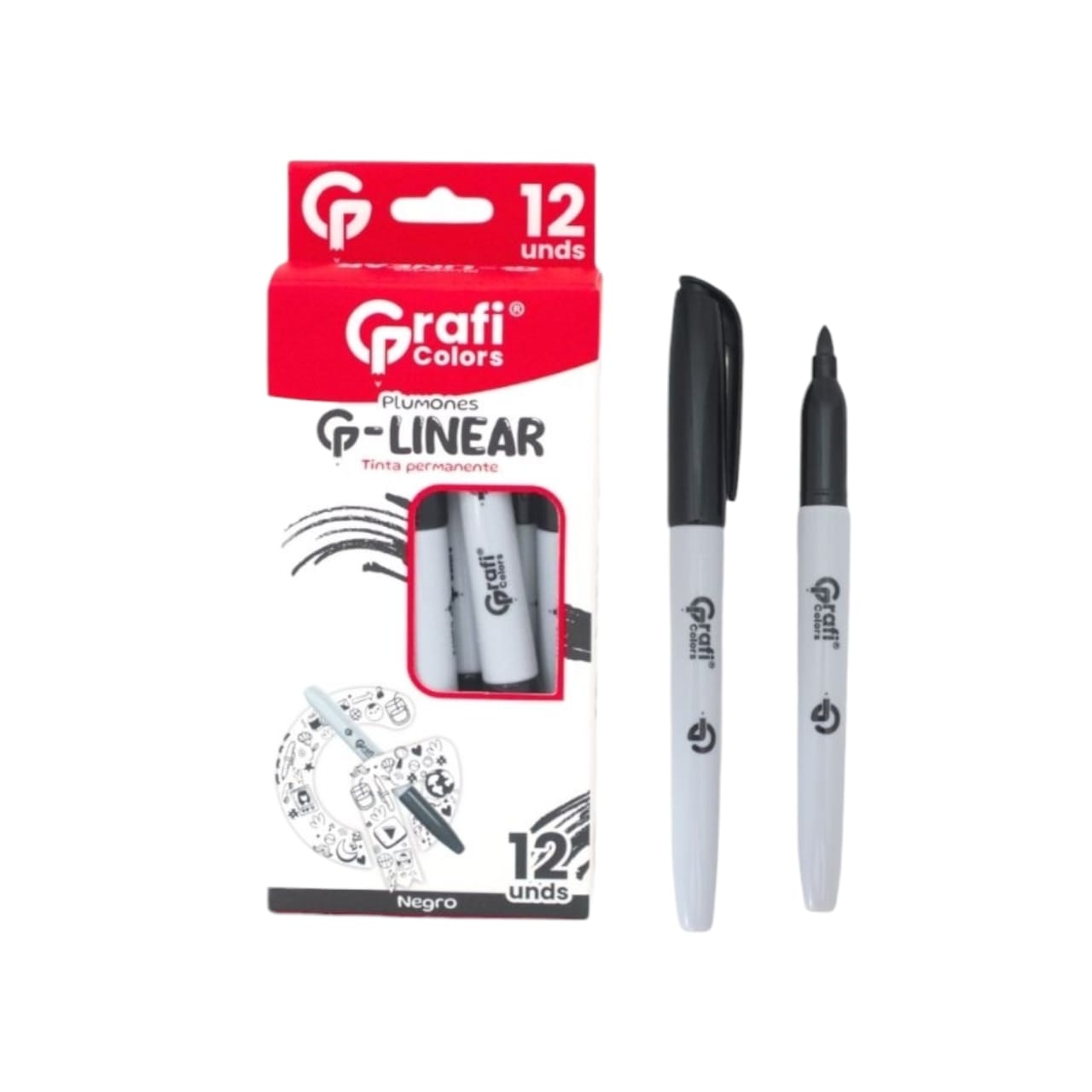Marcador G-Linear Grafi Colors Negro GR-205 X12 Unds – Yass Digital SAS